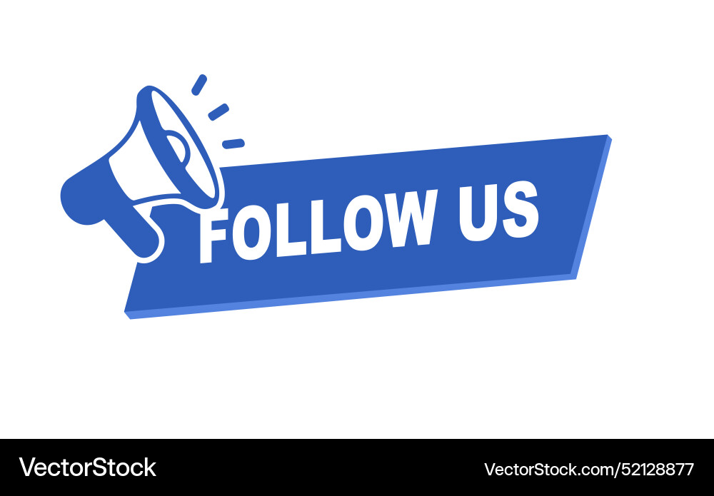 Blue follow us speech bubble modern label Vector Image