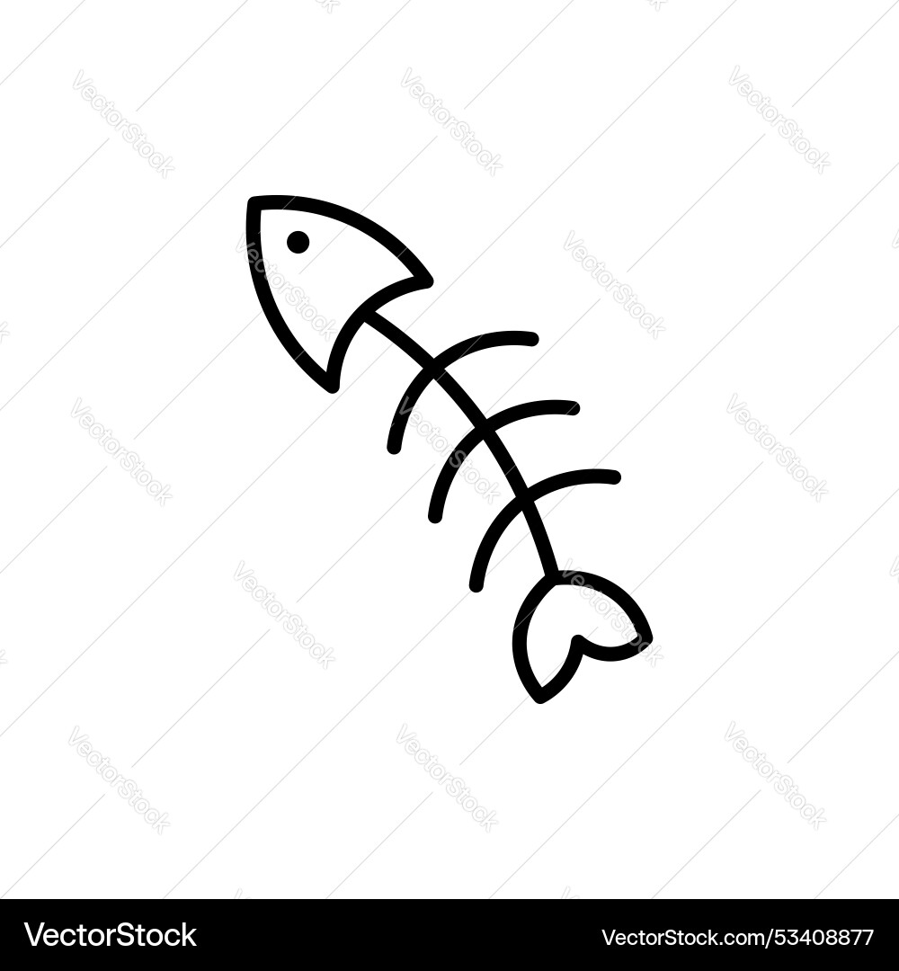 Fish bones icon isolated on white background Vector Image