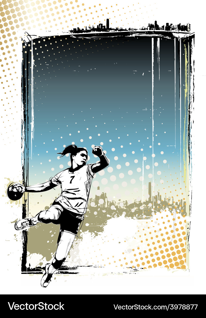 Handball poster background Royalty Free Vector Image