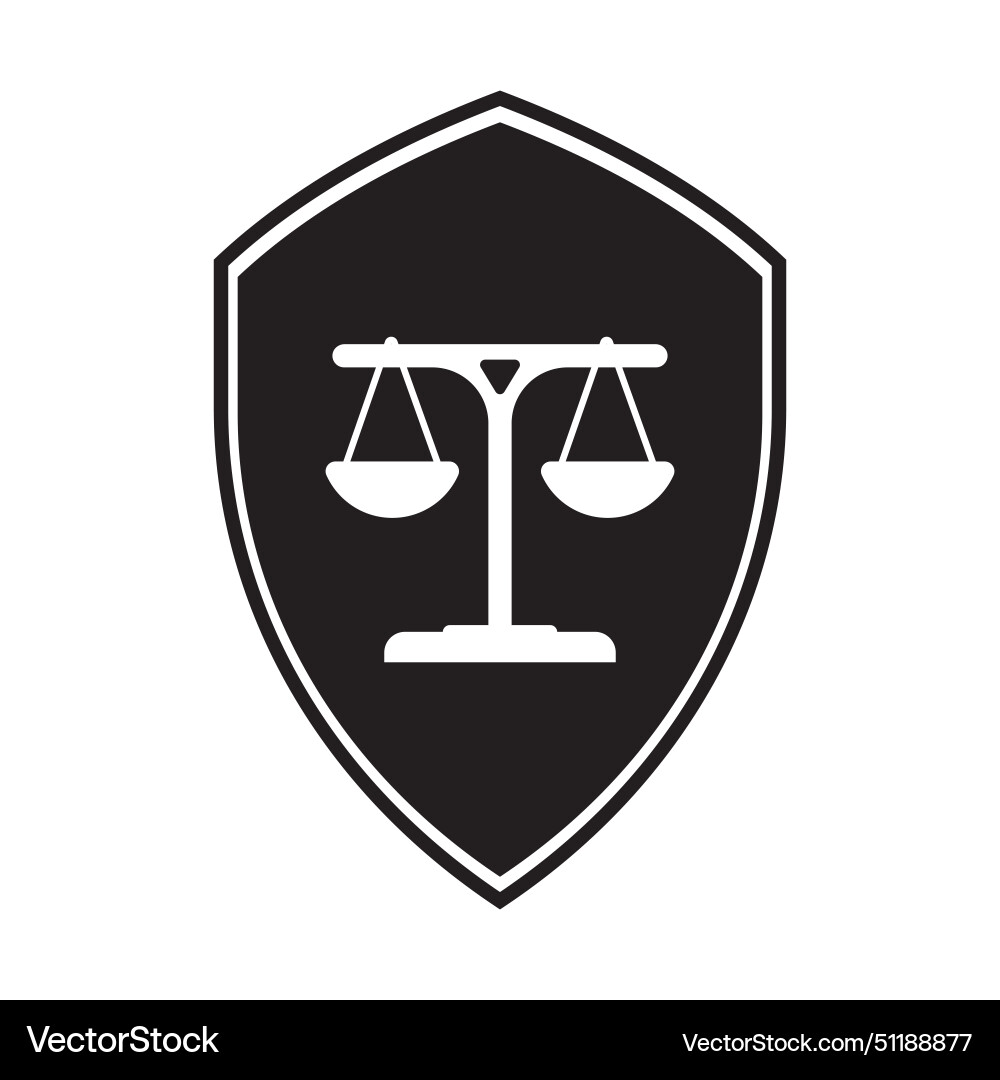 Justice scale logo Royalty Free Vector Image - VectorStock