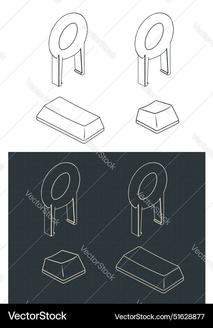 Keyboard keycaps and key puller isometric Vector Image
