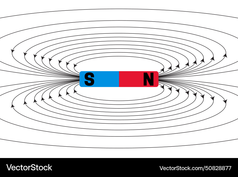 Magnetic field with magnet bar Royalty Free Vector Image