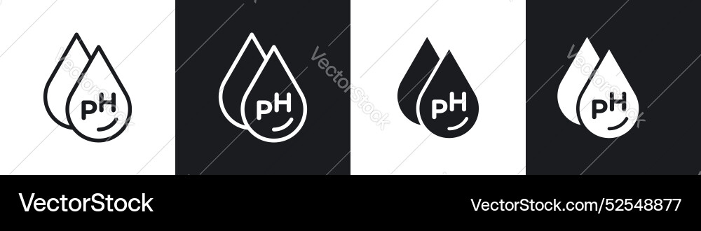 Neutral ph balance thin line icon set Royalty Free Vector