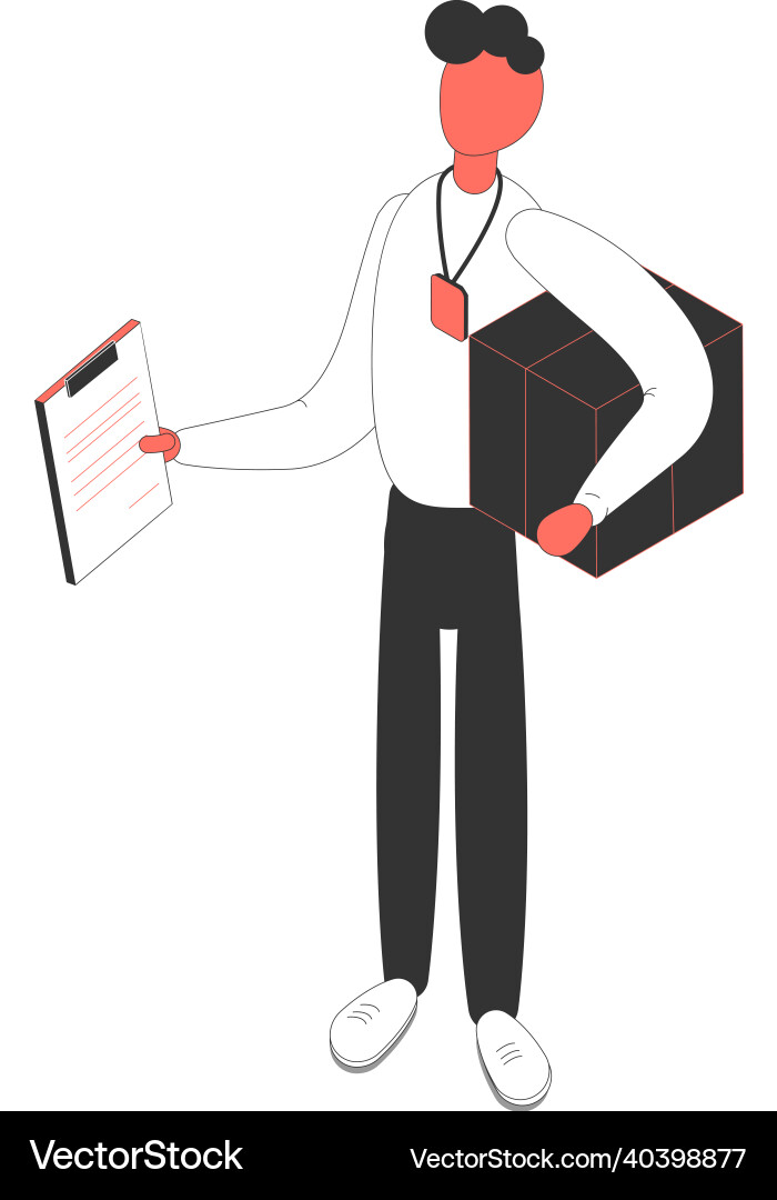 Office employee isometric composition Royalty Free Vector