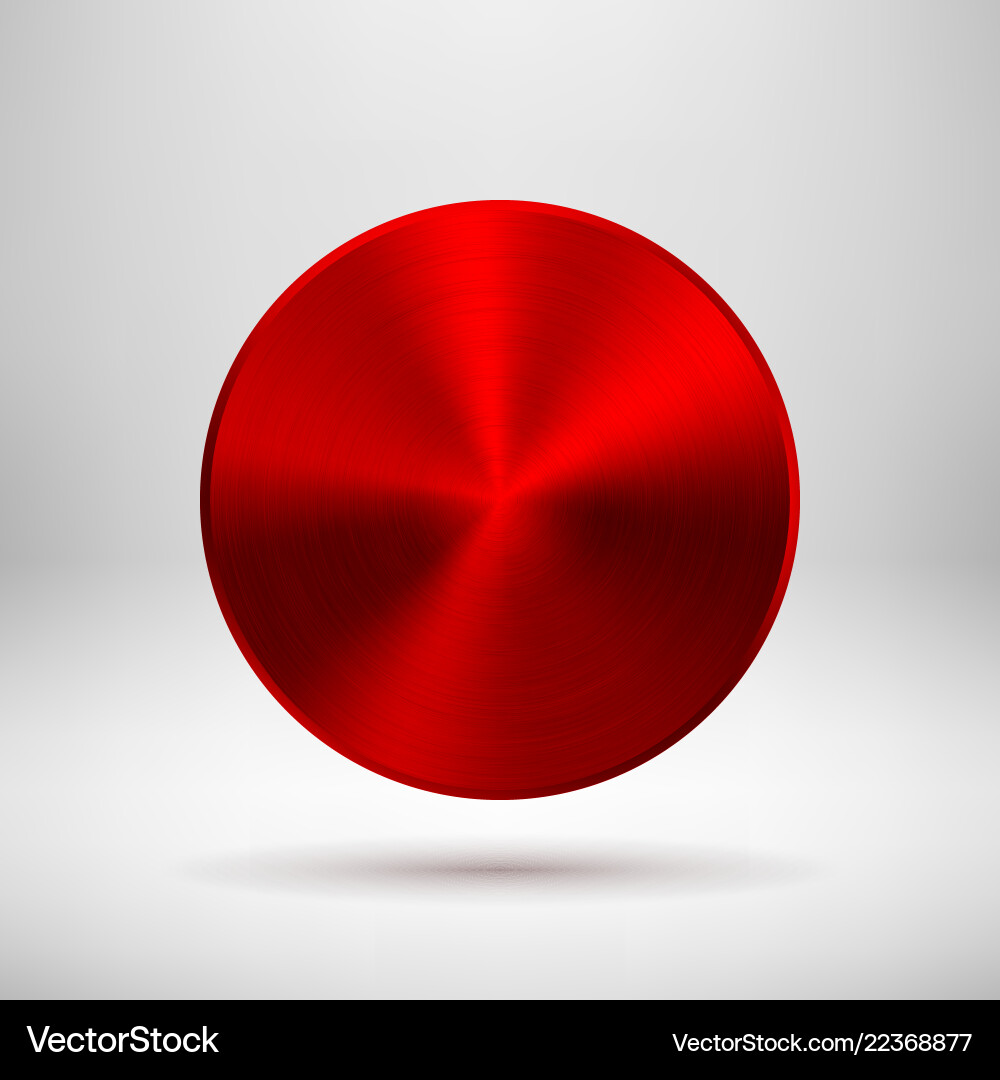 Red metal circle badge Royalty Free Vector Image