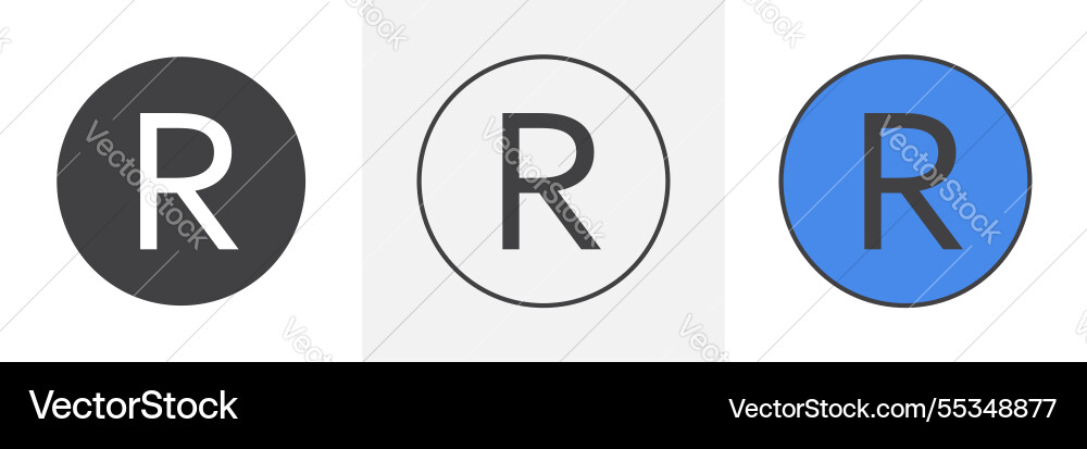 Registered icons pack for website designs Vector Image