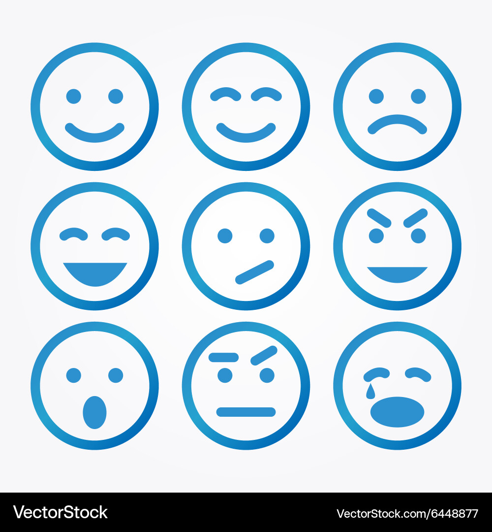 Smile icon set Royalty Free Vector Image - VectorStock