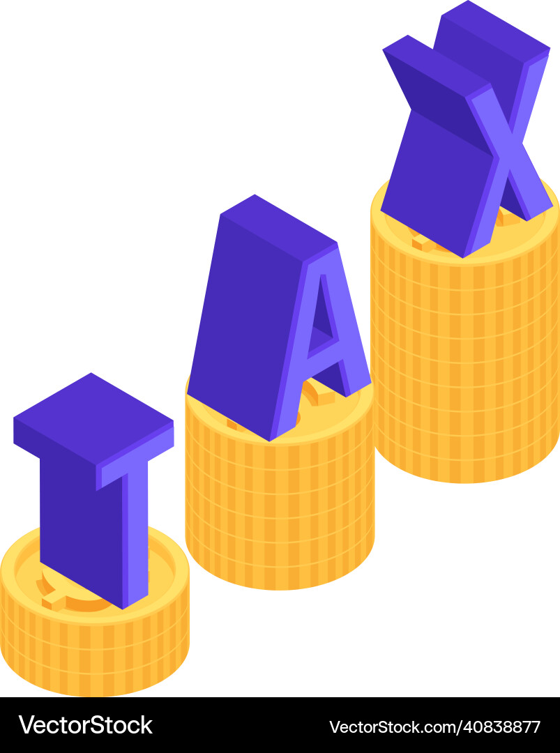 Tax bars chart composition Royalty Free Vector Image
