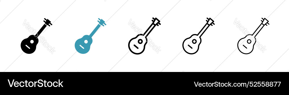 Ukulele icon set on white background Royalty Free Vector