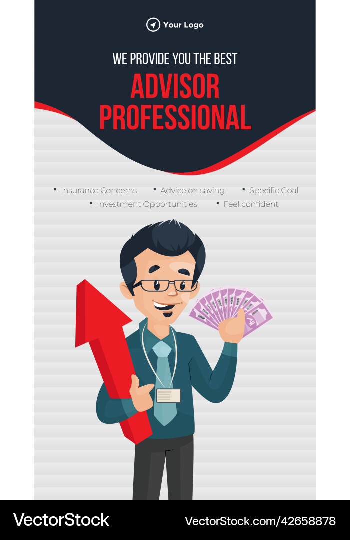 Advisor professional portrait template design Vector Image