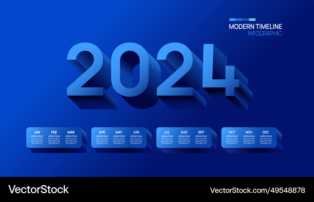 Business Step Timeline Infografik 2024 Template Vektorbild