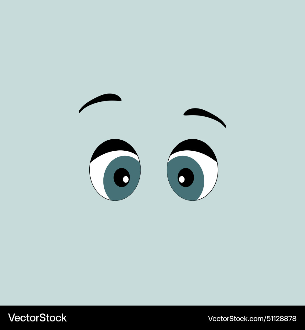 Cartoon funny eyes human surprised Royalty Free Vector Image
