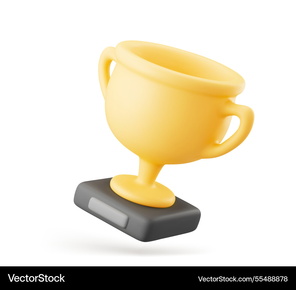 Champion cup 3d win prize first place sport Vector Image