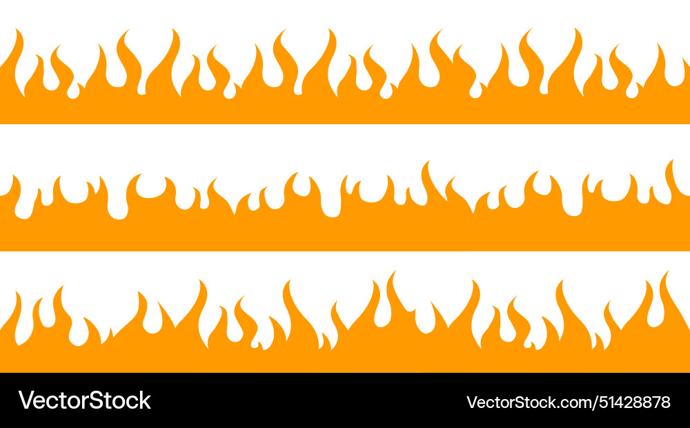 Fire flame frame borders Royalty Free Vector Image