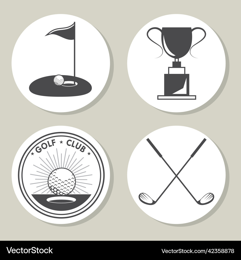 Golf club icons Royalty Free Vector Image - VectorStock