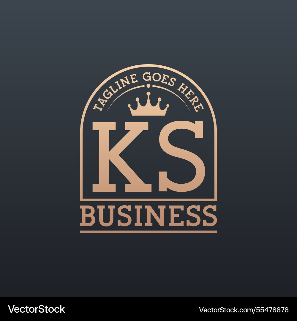 Luxury ks logo with crown elegant letter Vector Image