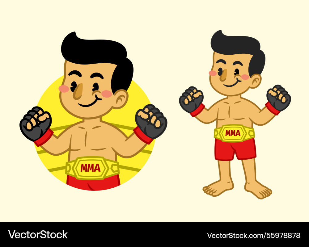 Mascot of mma fighter Royalty Free Vector Image