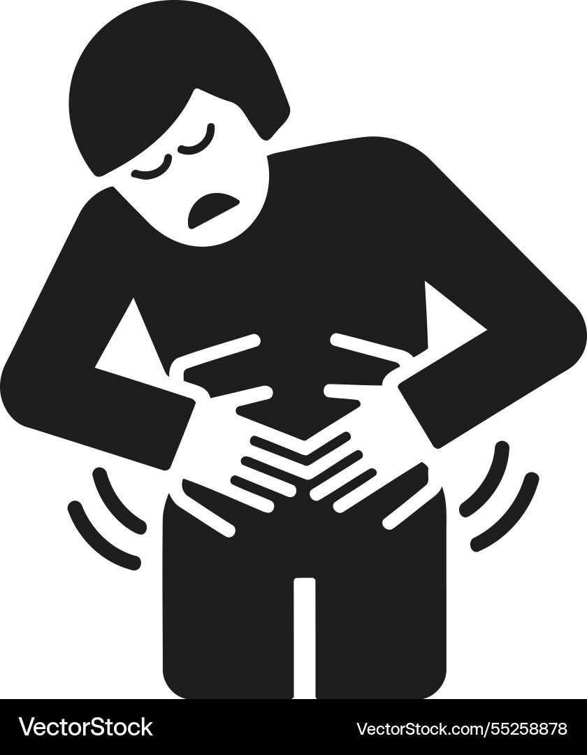 Stomach pain icon Royalty Free Vector Image - VectorStock