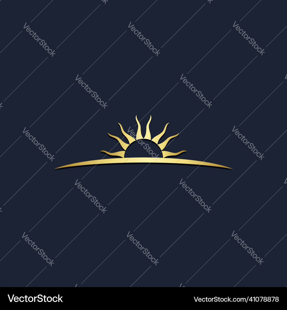 Sun shine gold logo Royalty Free Vector Image - VectorStock