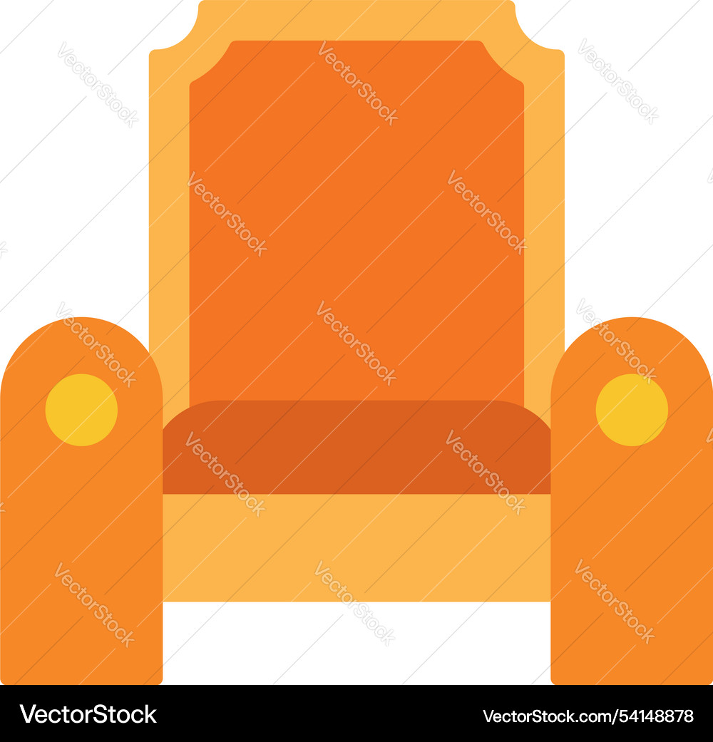 Throne flat icon design Royalty Free Vector Image