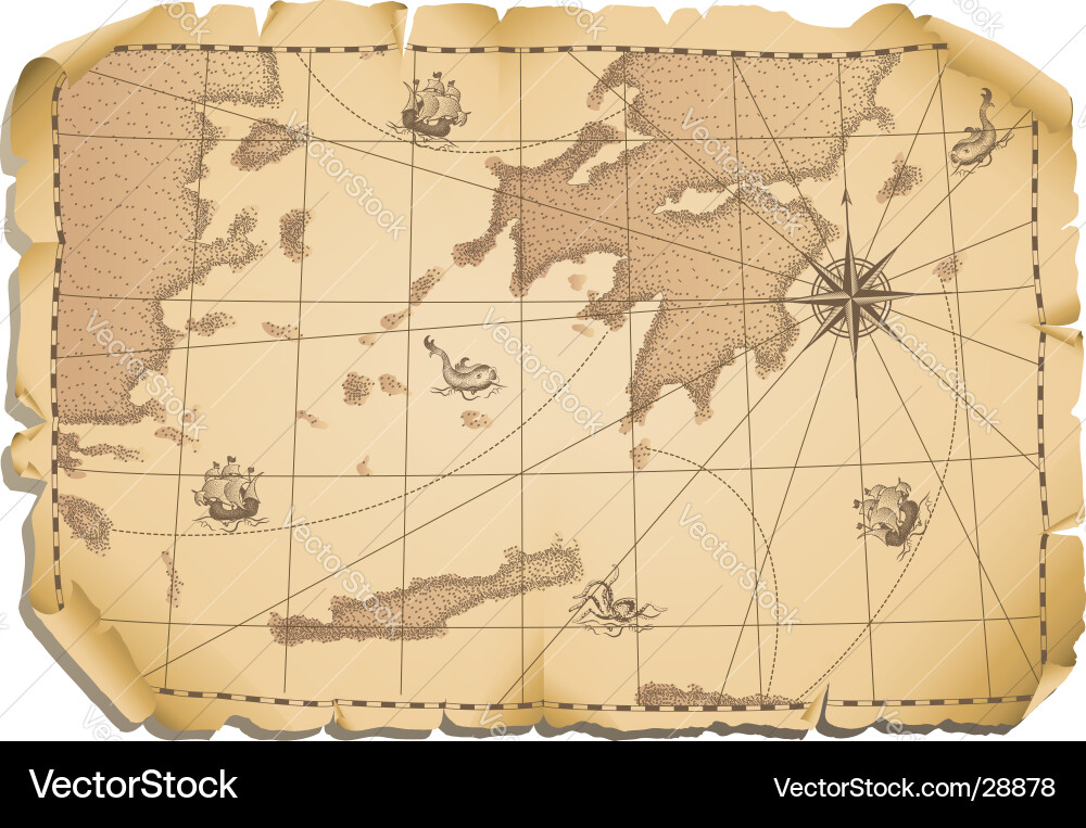 Vintage Old Map Royalty Free Vector Image - VectorStock