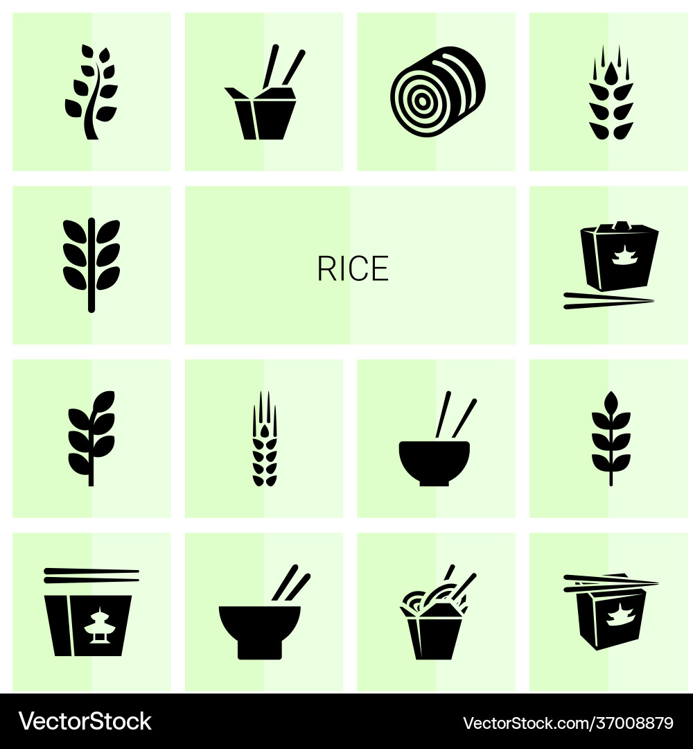 14 rice icons (37008879) – Free Vector | VectorStock
