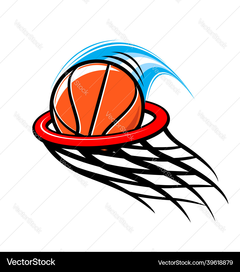 Basketball Through Hoop Logo Royalty Free Vector Image