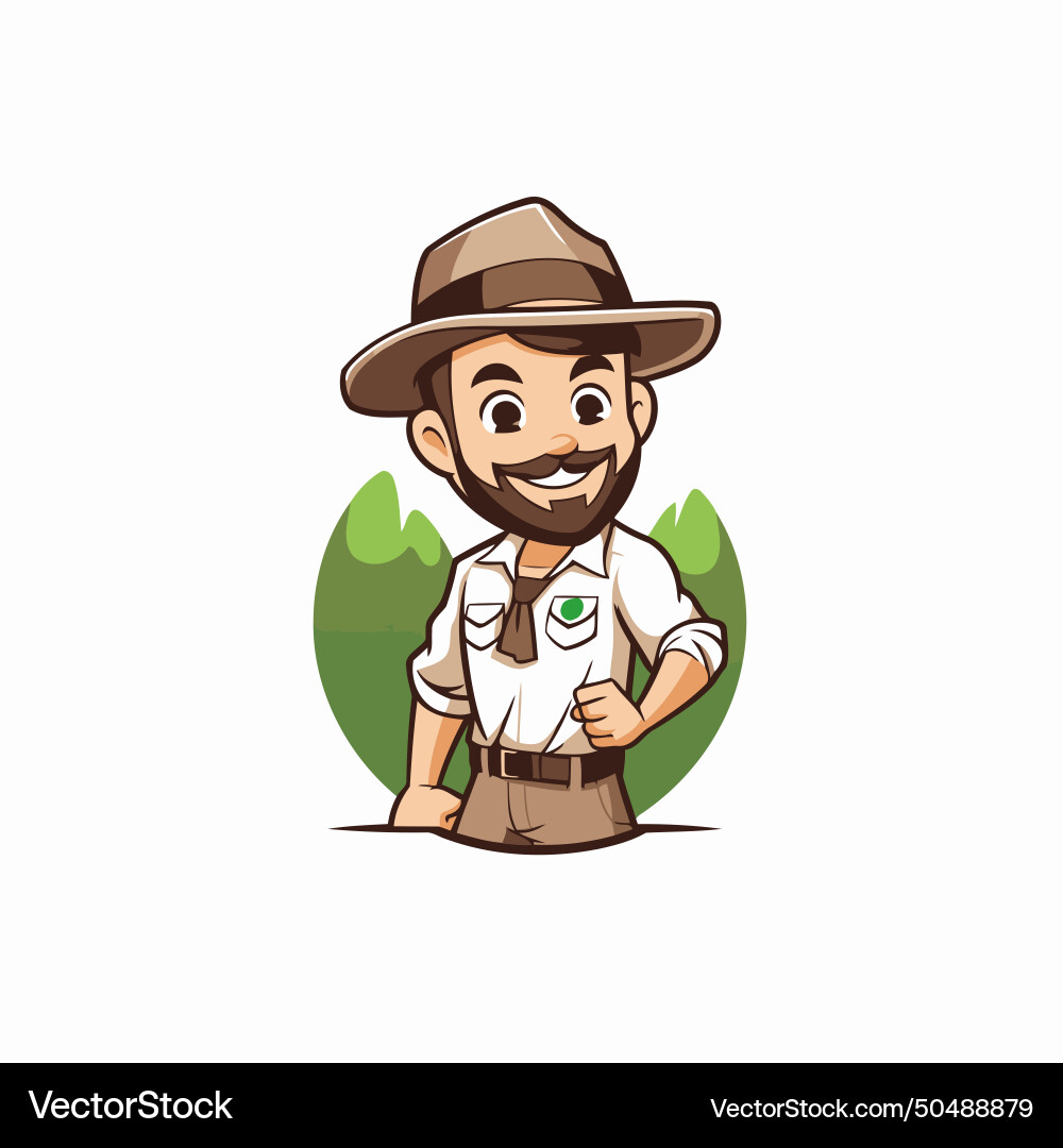Cartoon safari explorer with hat and boots Vector Image