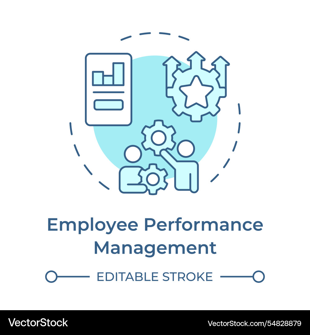 Employee performance management soft blue concept Vector Image