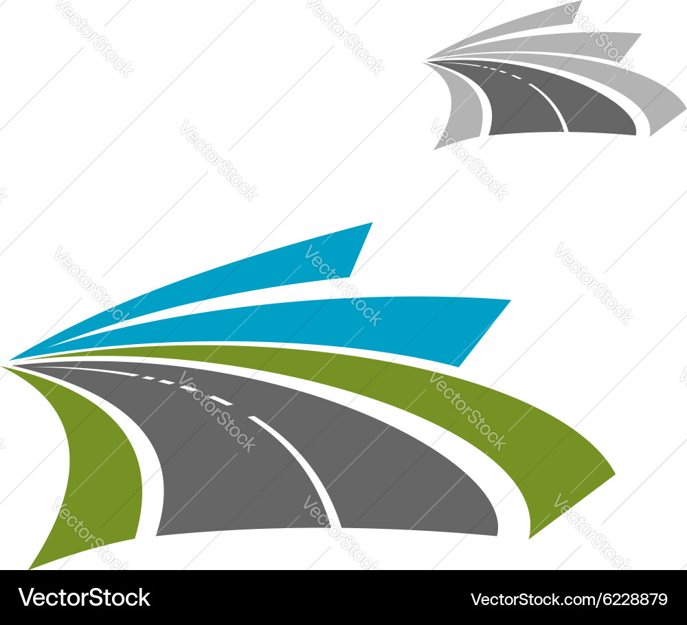 Empty highway road with blue sky icon Royalty Free Vector