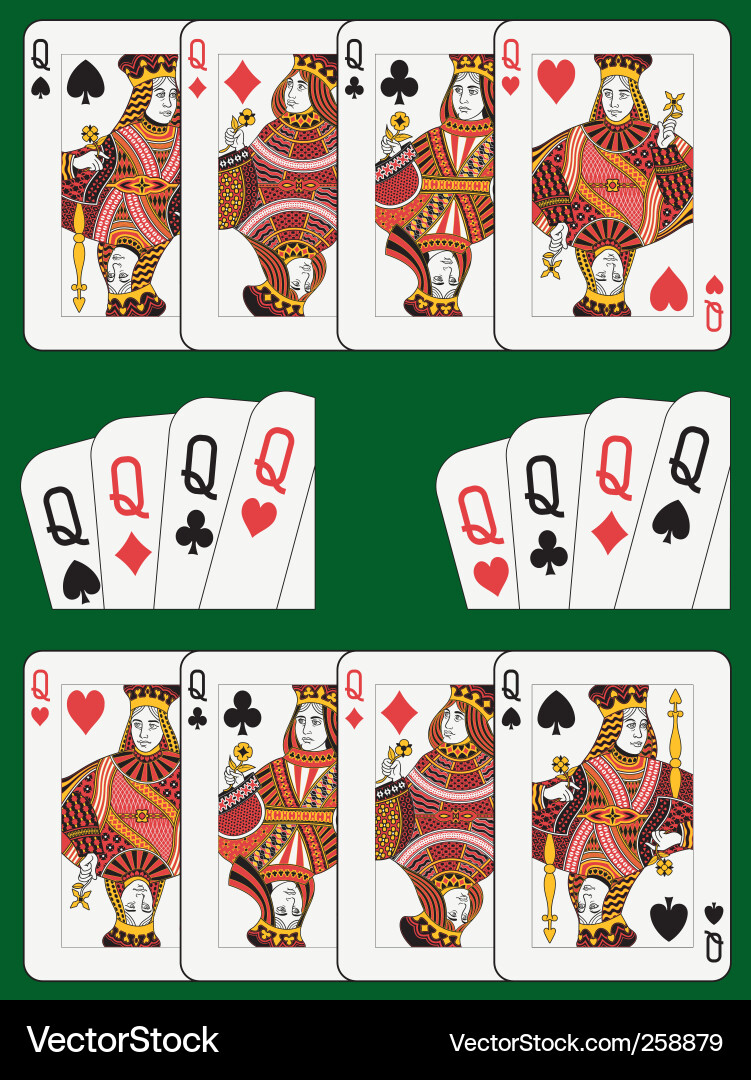 Four queens Royalty Free Vector Image - VectorStock