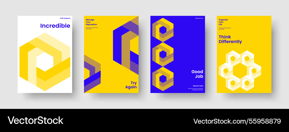 Geometric brochure template creative book cover Vector Image