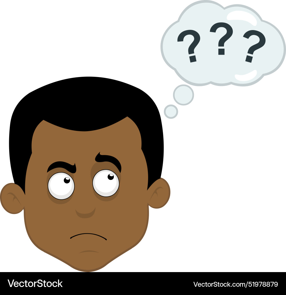 Head man thought cloud question sign Royalty Free Vector