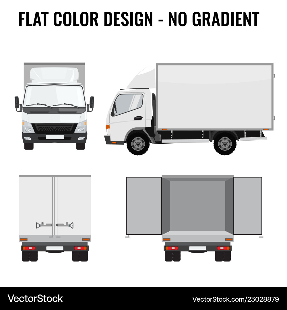 Small truck front side cargo delivery Royalty Free Vector
