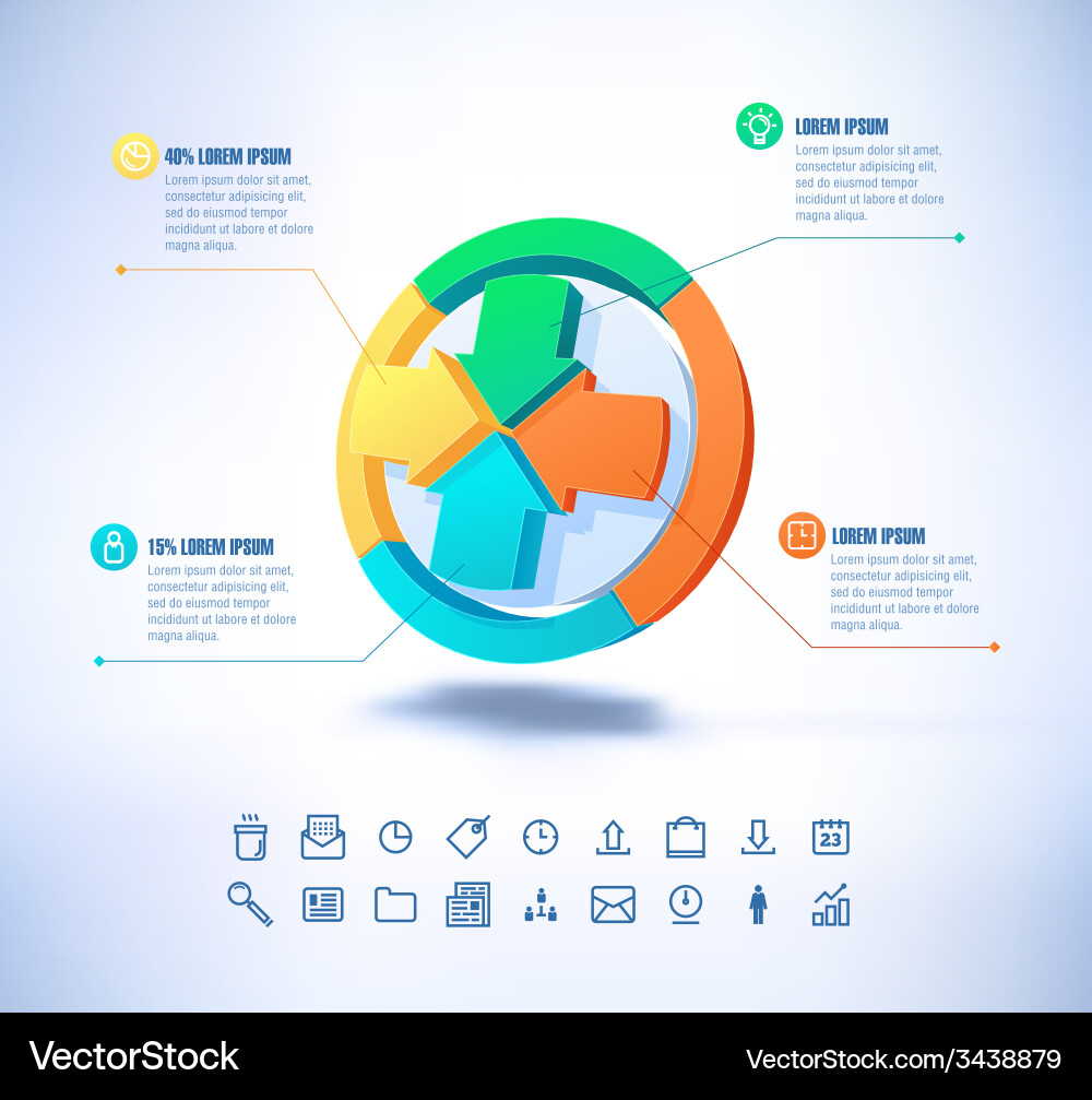 Template in modern style for infographic Vector Image