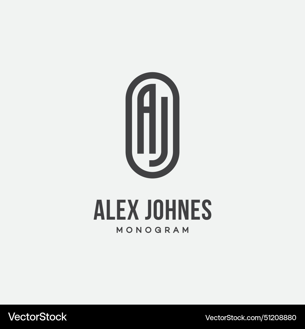 Aj monogram Royalty Free Vector Image - VectorStock