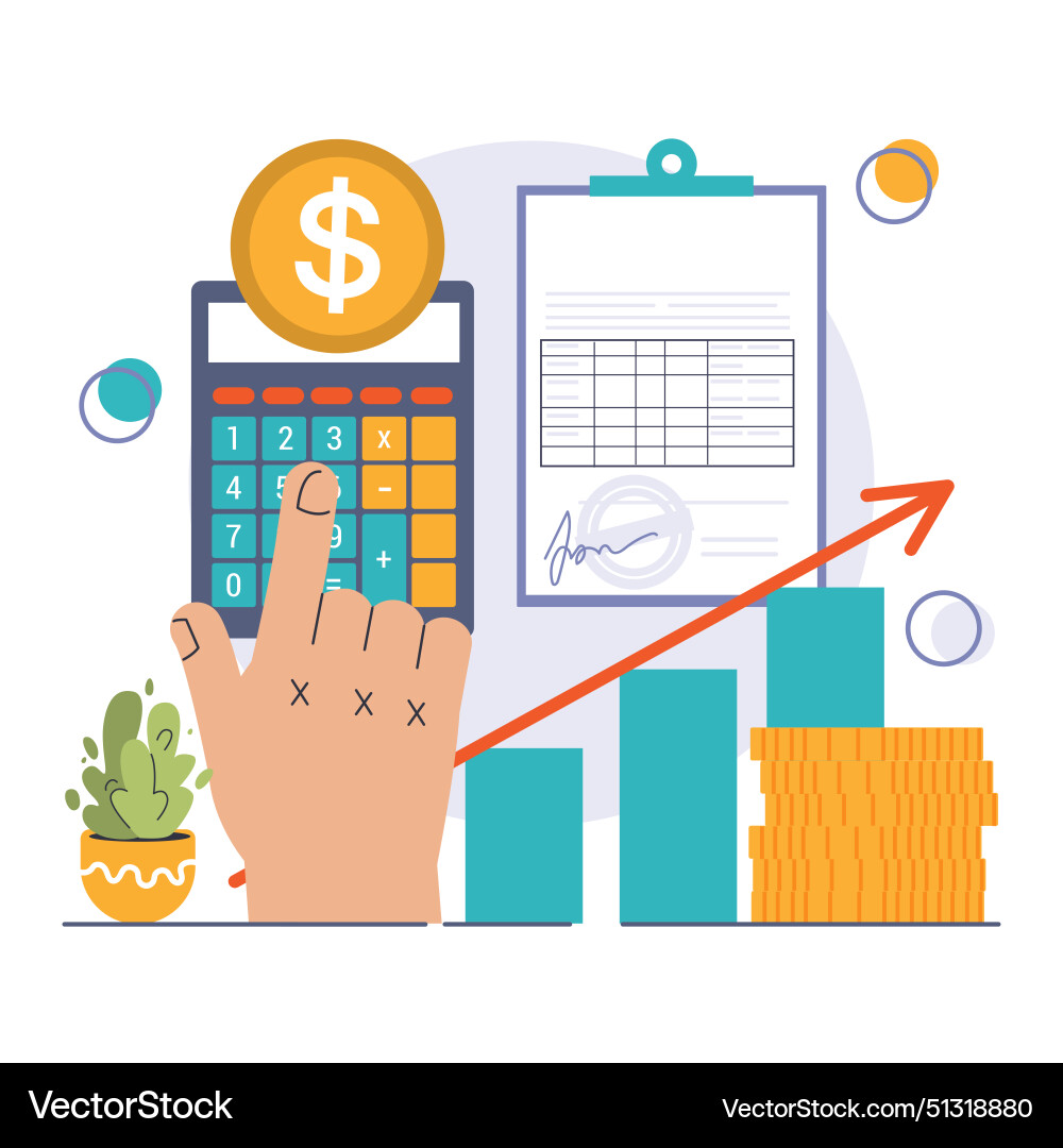 Amortization and depreciation set calculating Vector Image Amortization and depreciation set calculating Vector Image