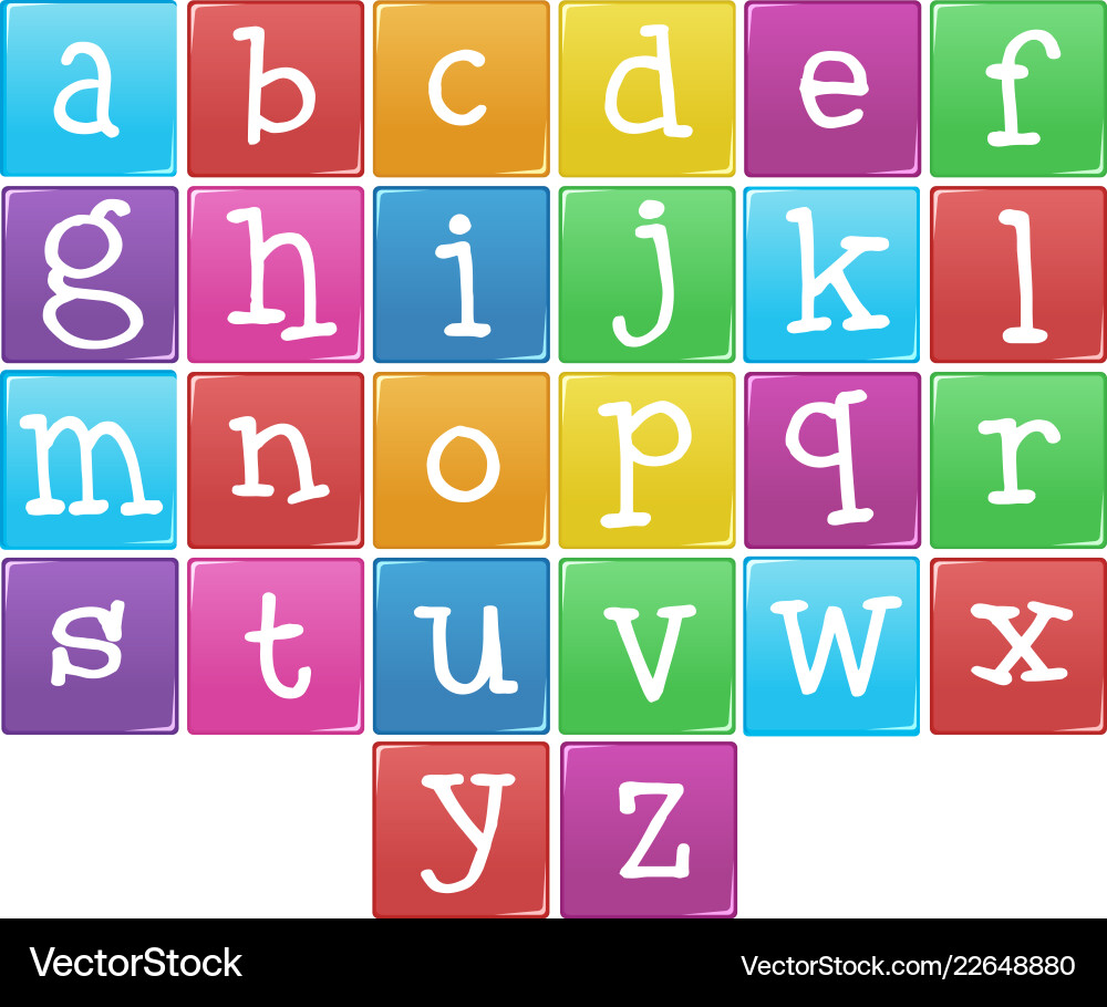 English alphabet from a to z Royalty Free Vector Image