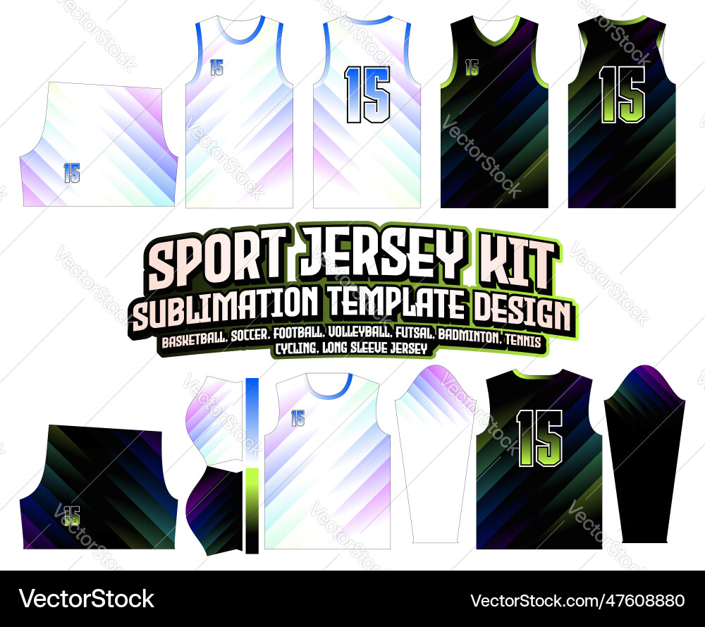 Geometric colorful gradient jersey design Vector Image