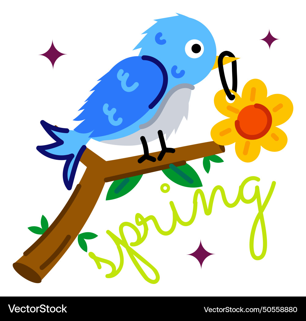 Spring bird Royalty Free Vector Image - VectorStock