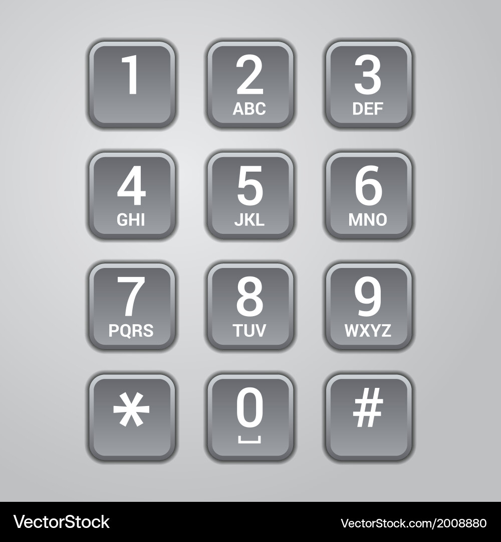 User interface keypad for phone Royalty Free Vector Image