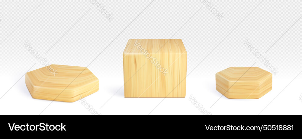 3d set of wooden platforms Royalty Free Vector Image