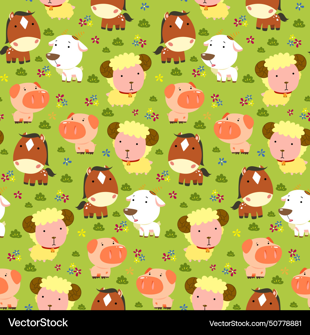 Animals seamless pattern Royalty Free Vector Image