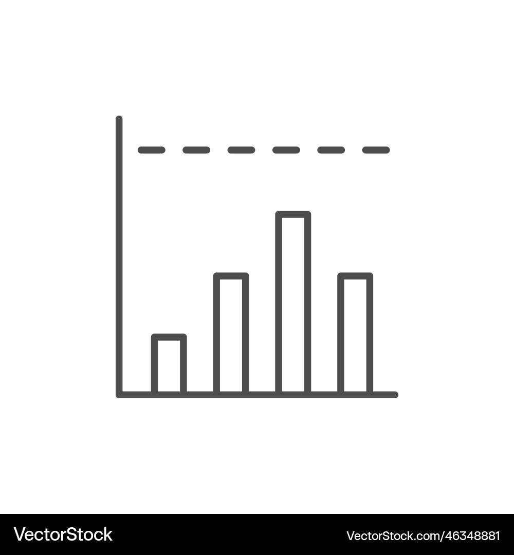 Bar graph line outline icon Royalty Free Vector Image