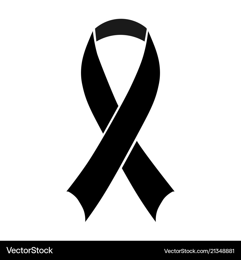 Black awareness ribbon Royalty Free Vector Image
