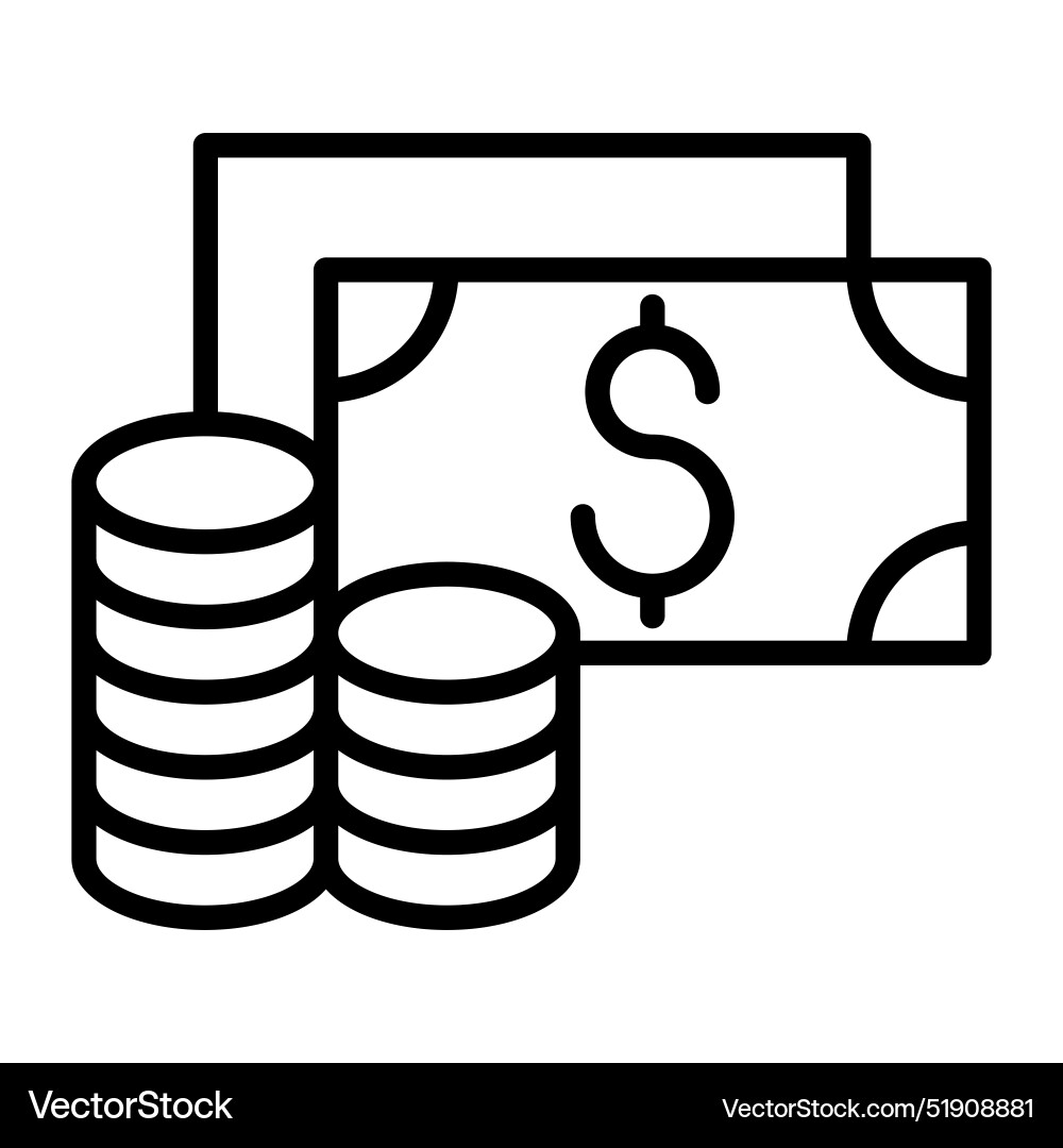Compensation icon in thin line style graphic Vector Image