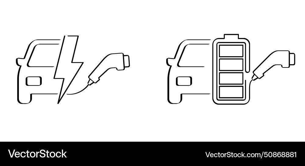 Ev charger connector filling pump station cable Vector Image