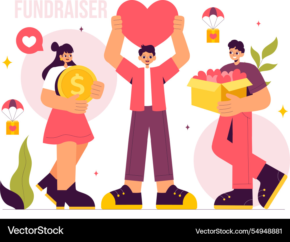 Fundraiser featuring a heart to symbolize support Vector Image