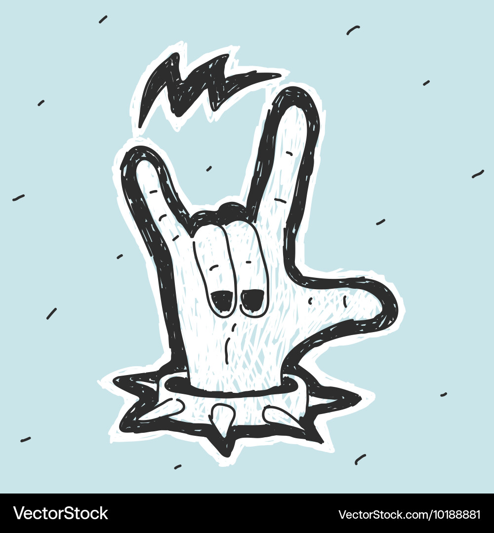 Hand symbol heavy metal Royalty Free Vector Image
