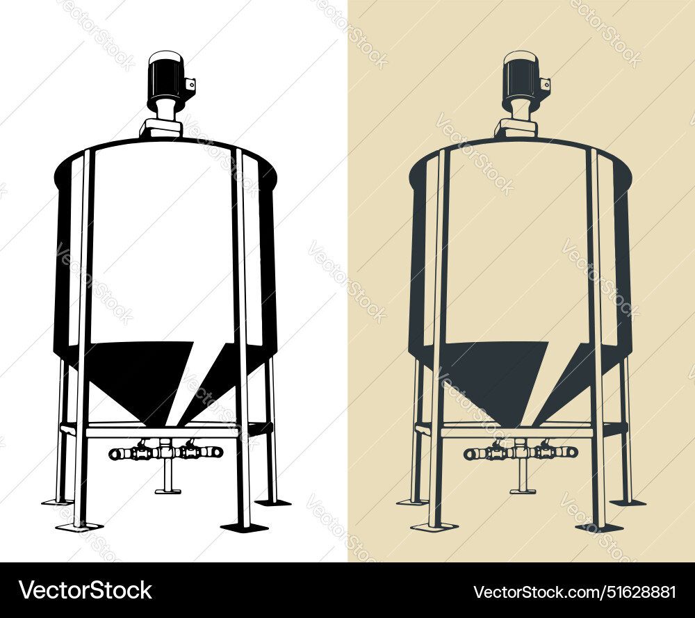 Large industrial tank mixer Royalty Free Vector Image